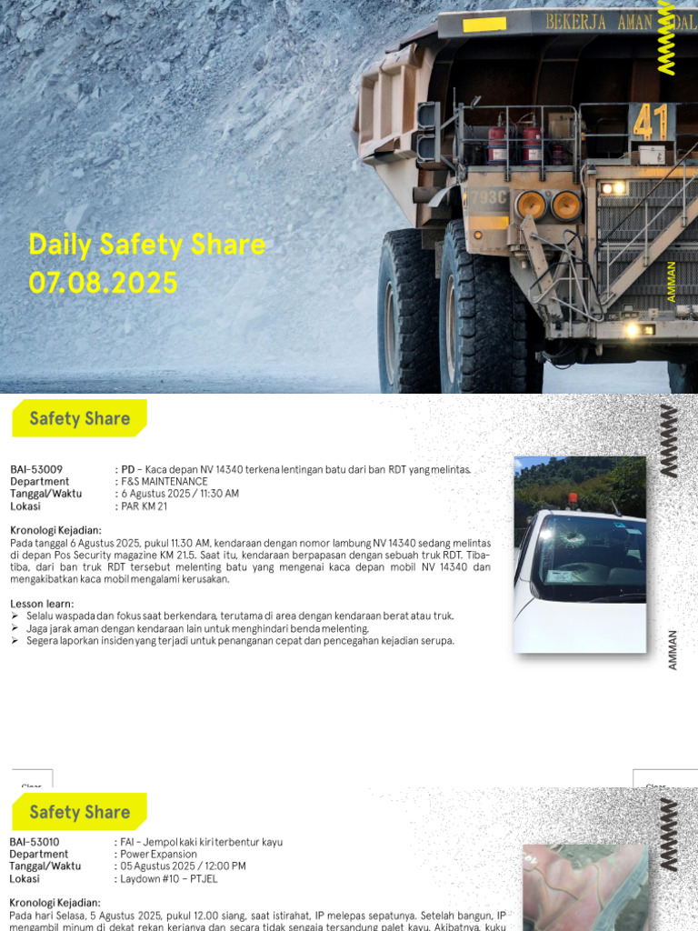 Daily Safety Share 07.08.2025 | PDF