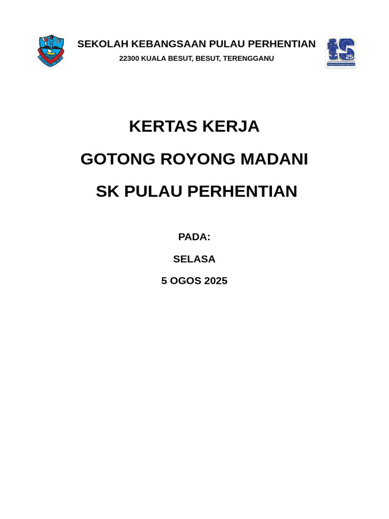 Kertas Kerja Gotong Royong Madani SKPP 2025 | PDF