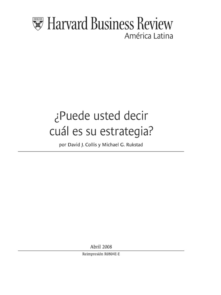 Puede Usted Decir Cual Es Su Estrategia | PDF