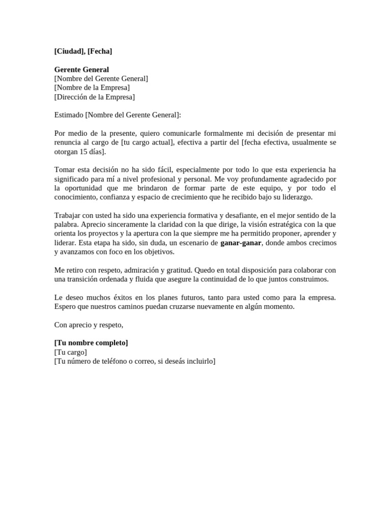 Renuncia de Gerente General Ecuador | PDF