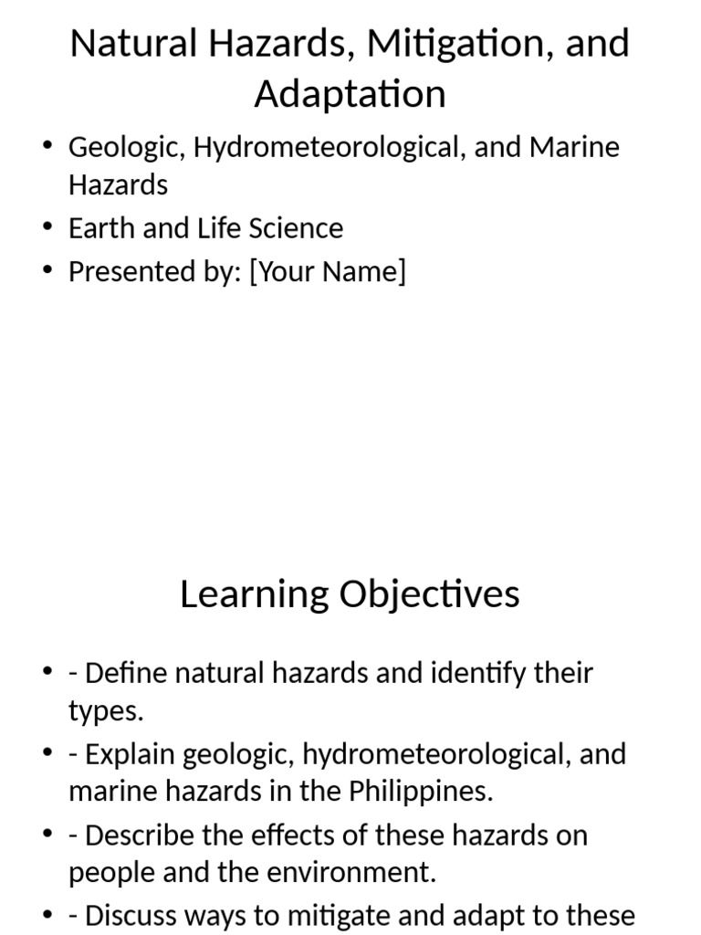 Natural Hazards Mitigation Adaptation Presentation | PDF | Natural ...