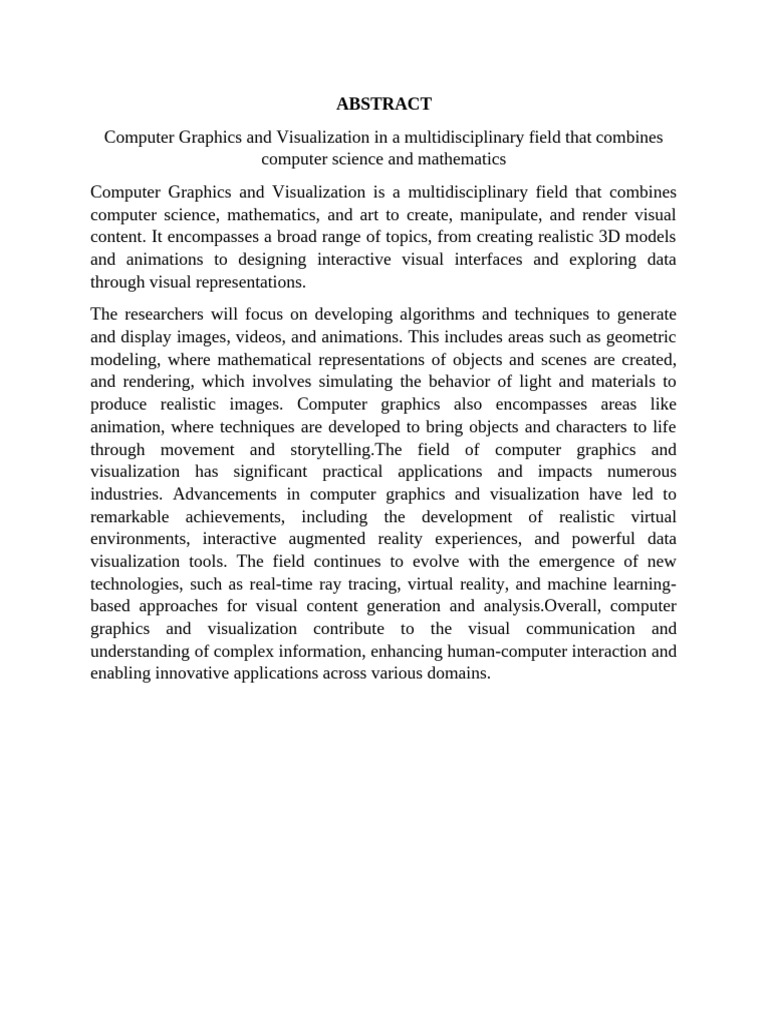 Computer Graphics and Visualization | PDF