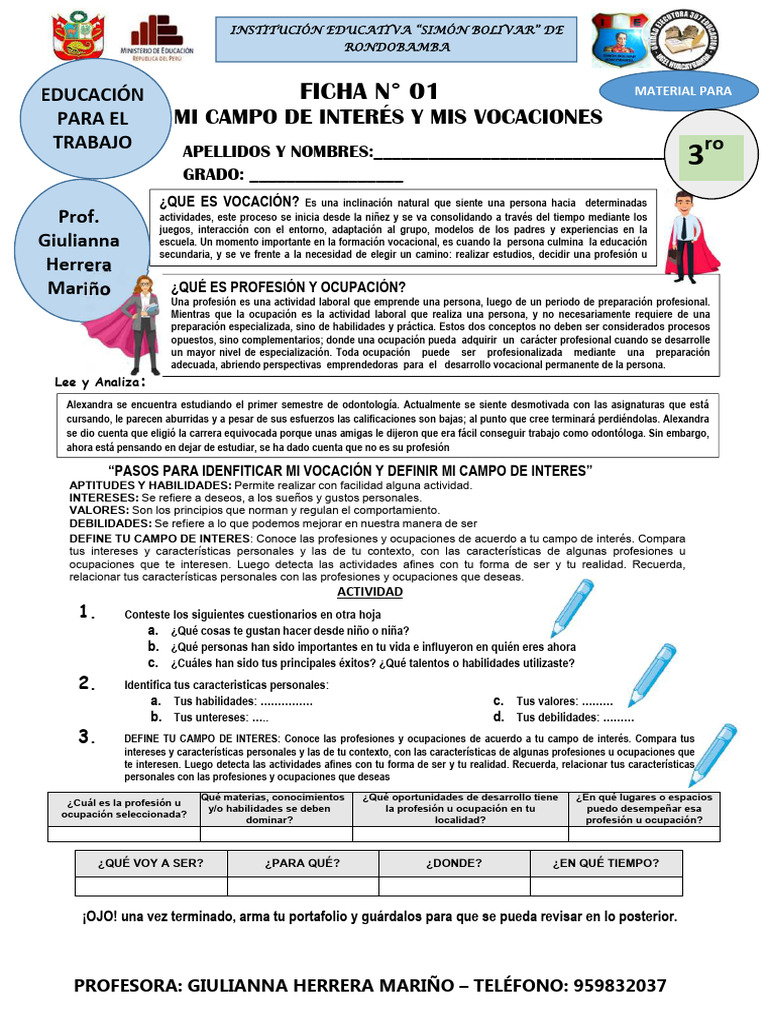 Ficha de Ept para Tercero | PDF
