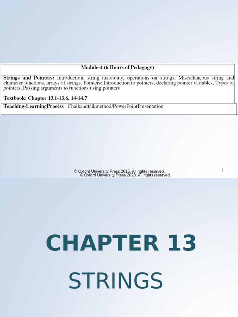 Module-4 Strings & Pointers | PDF | Pointer (Computer Programming) | Computer Data