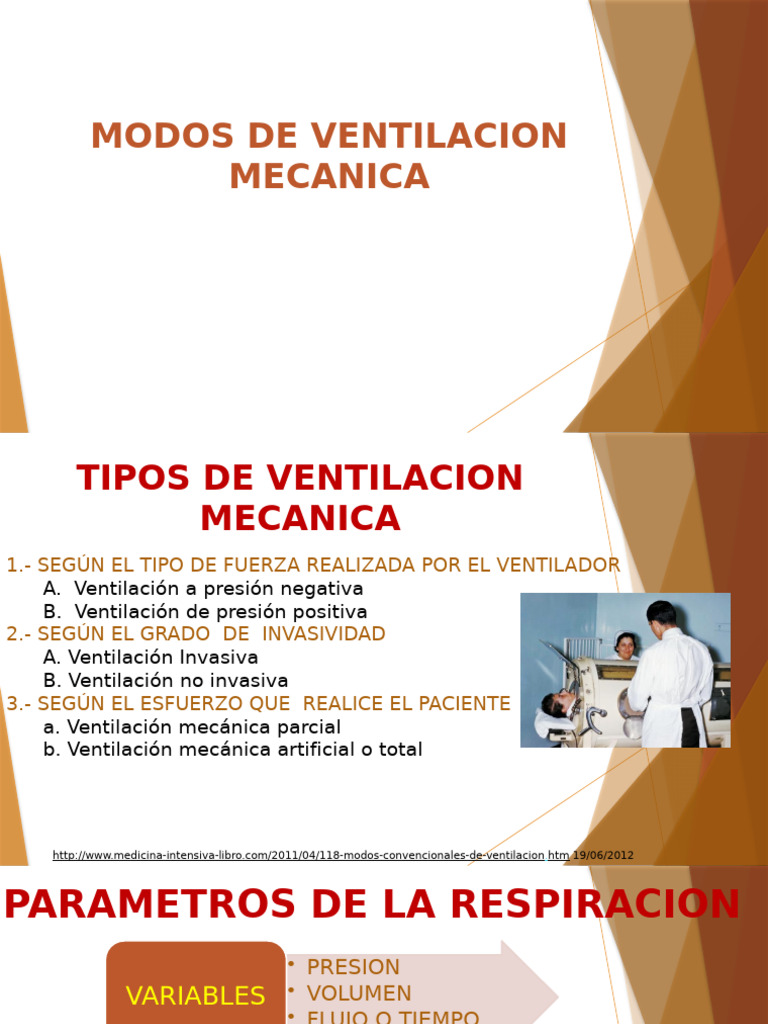 Modos y Tipos de Ventilación Mecánica | PDF | Respiración | Respiración