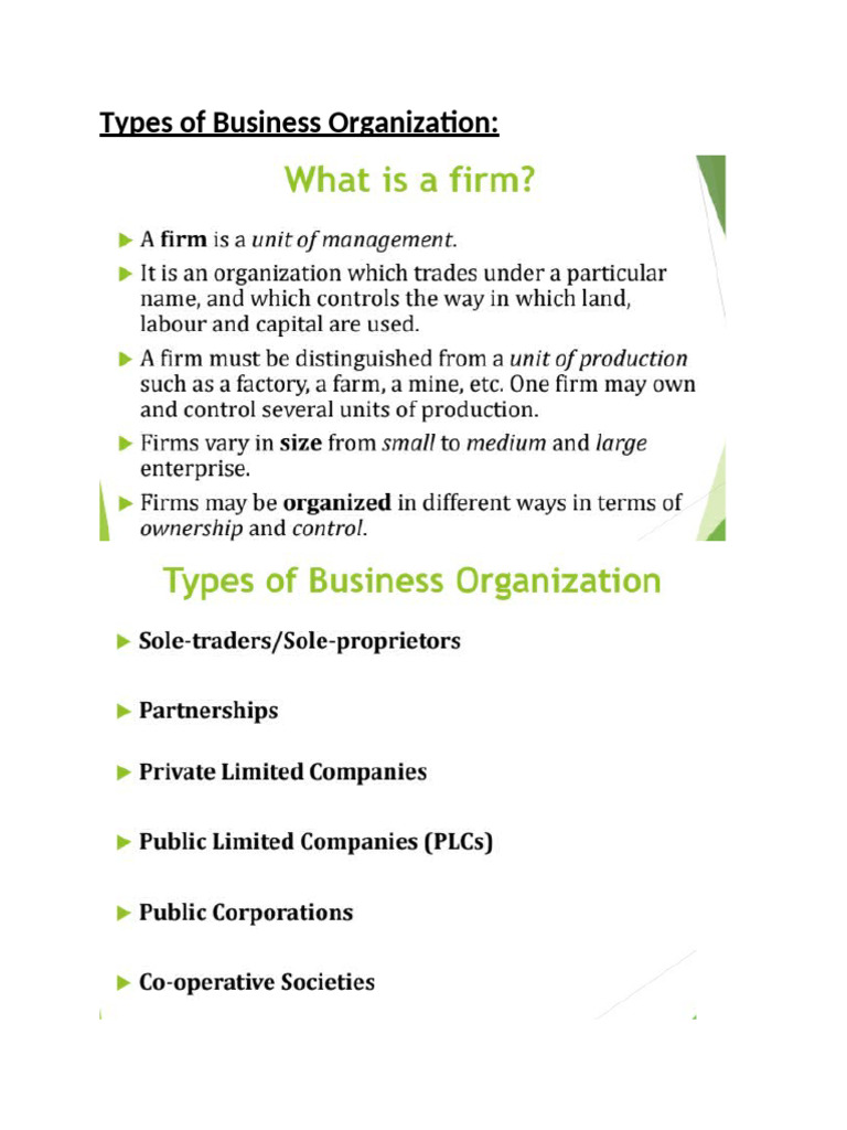 Types of Business Organization | PDF