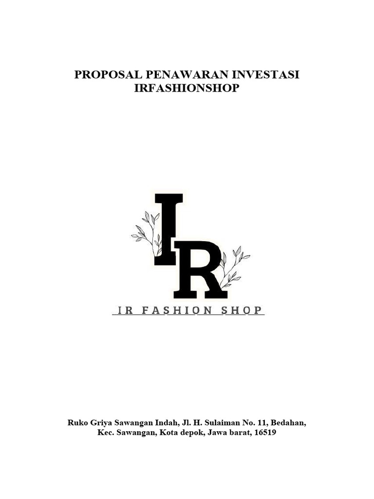 Peluang Investasi di IrFashionShop | PDF