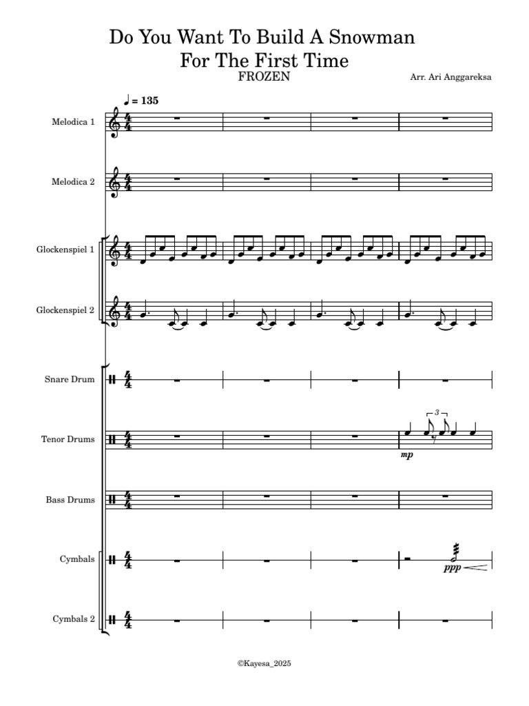 Snowman Sheet Music Arrangement | PDF | Music Production | Marching Bands