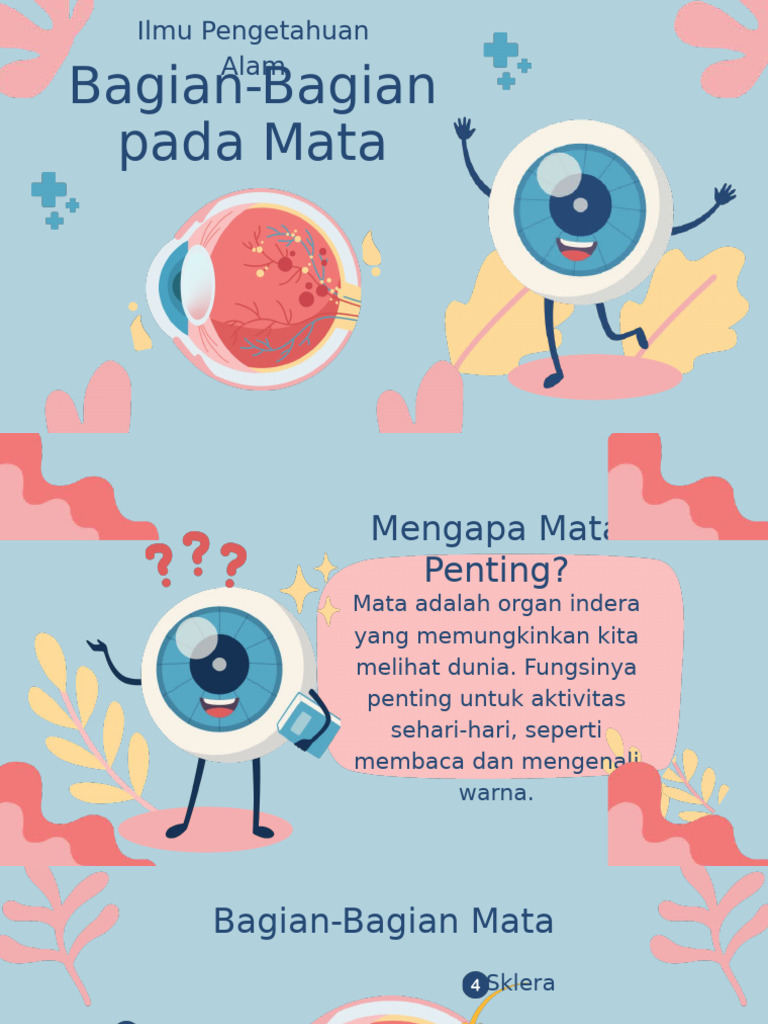 Bagian-Bagian Pada Mata Presentasi Pendidikan Biru Dan Merah Muda ...