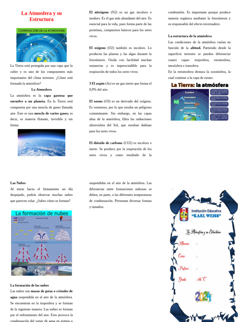 Estructura de la Atmósfera Terrestre | PDF | Atmósfera de tierra ...