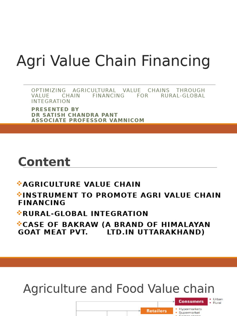 Value Chain Financing in Agriculture | PDF | Value Chain | Market ...