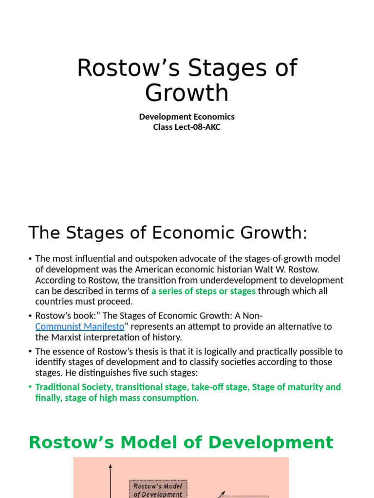 Rostow's Stages of Economic Growth | PDF | Society | Economies