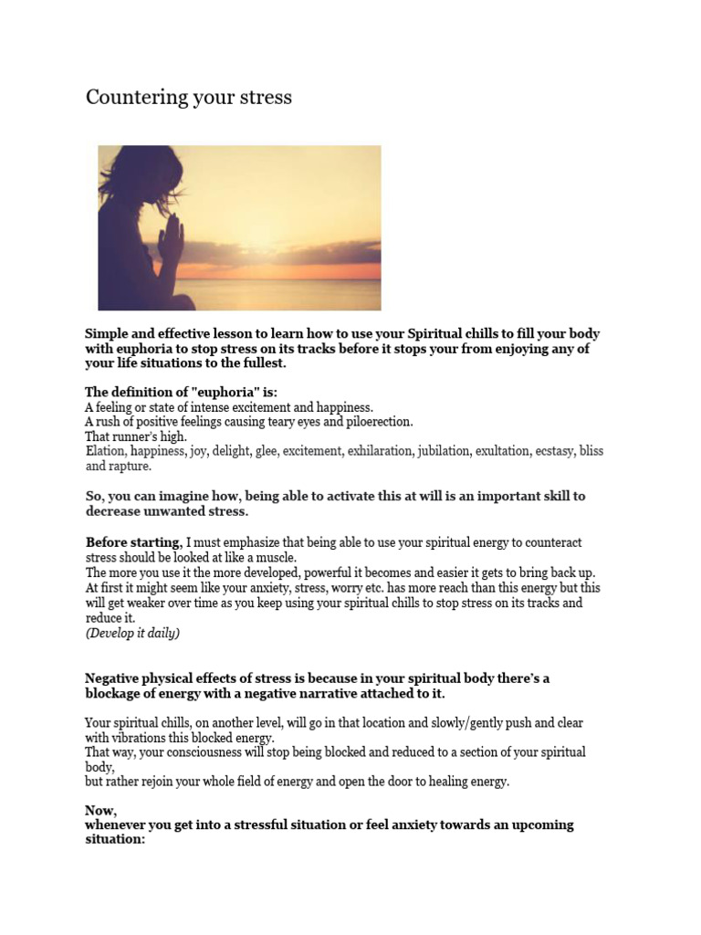 5.Countering your stress | PDF | Happiness | Meditation