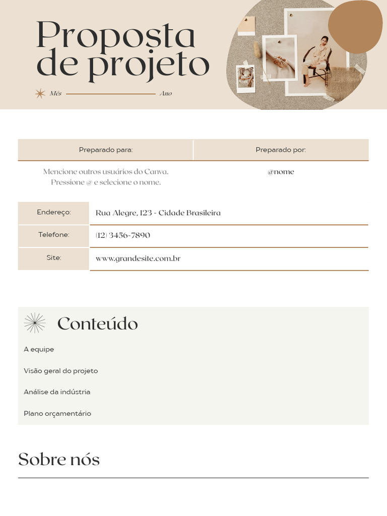 Doc de Proposta de Projeto Estilo Clássico Acolhedor em Creme Marrom Cinza-Escuro.pdf | PDF ...