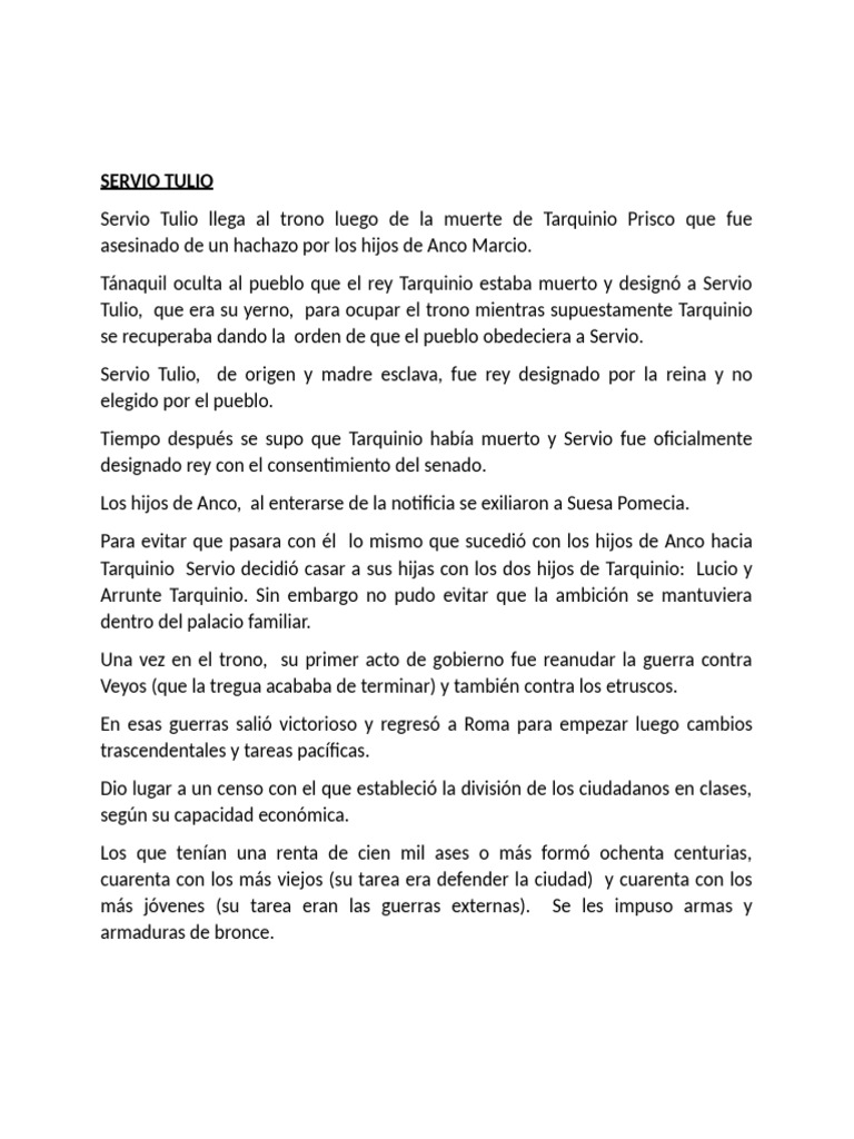 Archivo Servio Tulio - Tito Livio | PDF