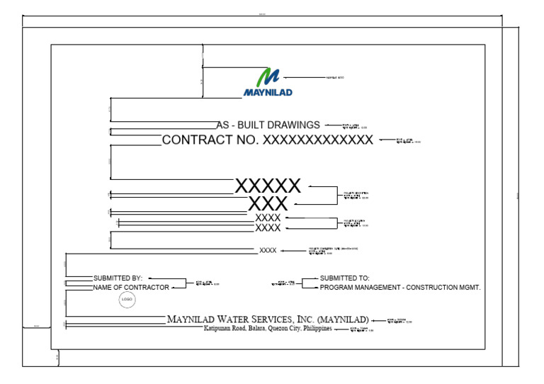 PMD-OP-CON-01A7, As-Built Drawings Cover Page Template | PDF