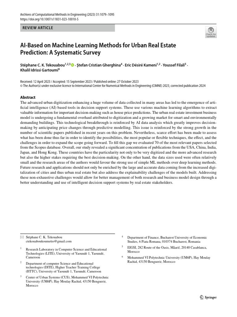 AI Based On Machine Learning Methods Research Paper | PDF | Machine ...