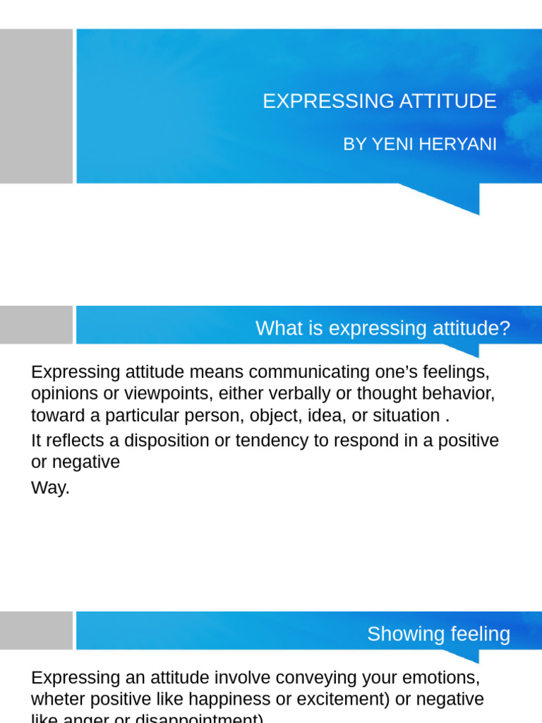Understanding Attitude Expression | PDF | Attitude (Psychology) | Feeling