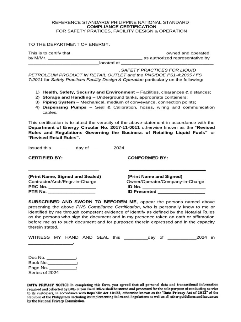 PNS Certification for DOE Compliance | PDF