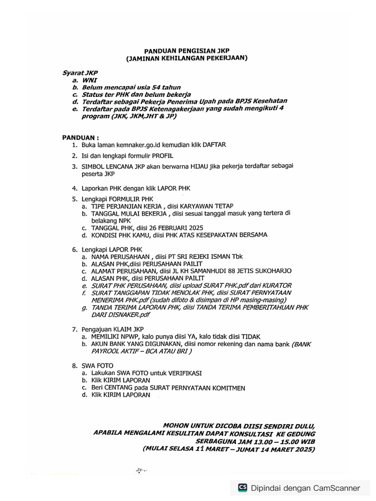 Panduan Pengisian JKP | PDF