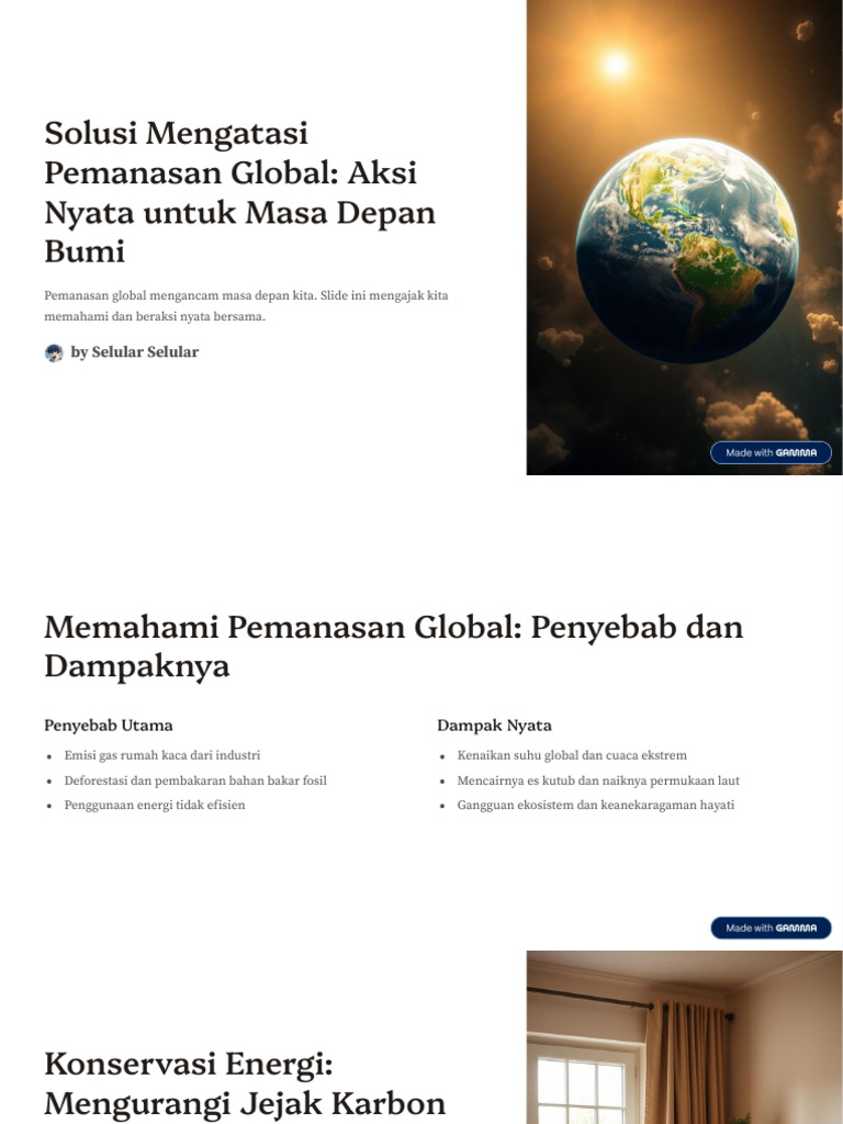 Solusi Mengatasi Pemanasan Global Aksi Nyata Untuk Masa Depan Bumi | PDF
