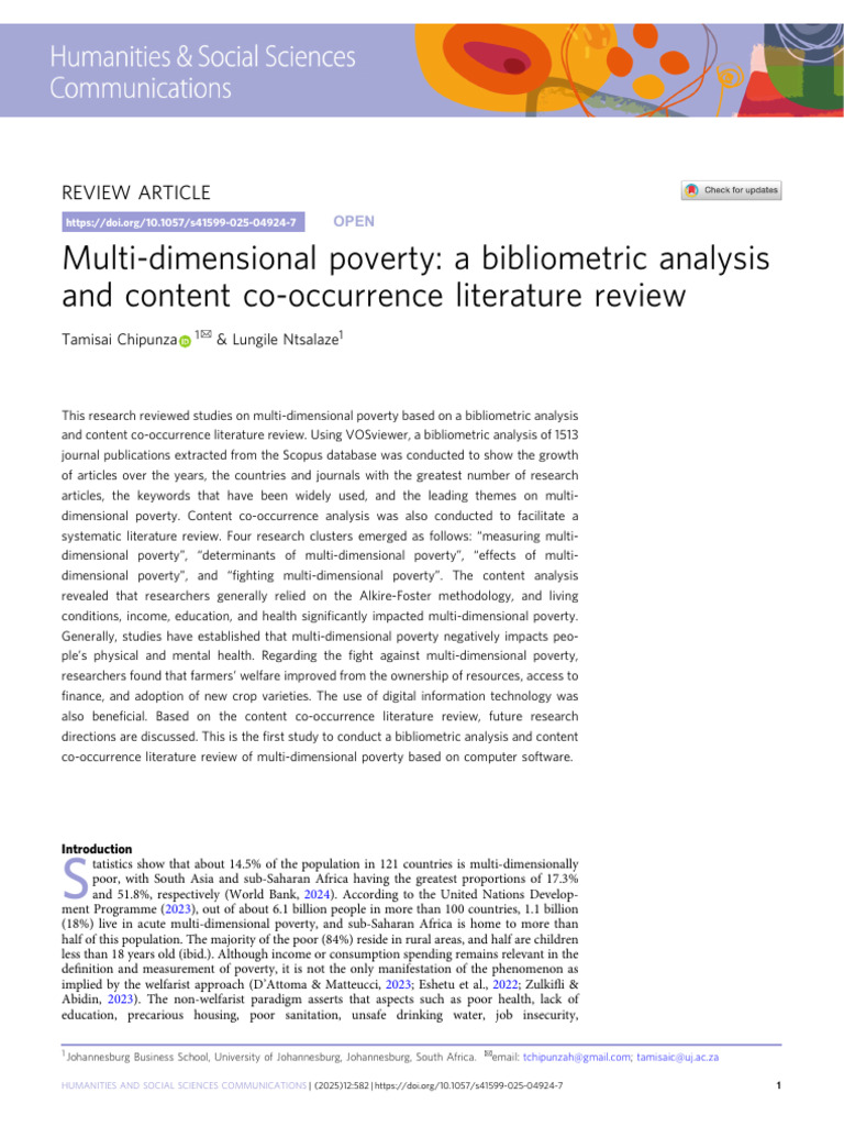 Multi-Dimensional Poverty Analysis Review | PDF | Poverty | Poverty ...