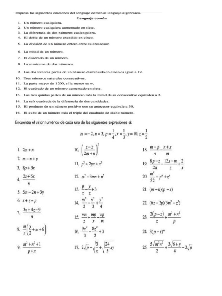 Algebra..Suma y Resta de Polinomios | PDF