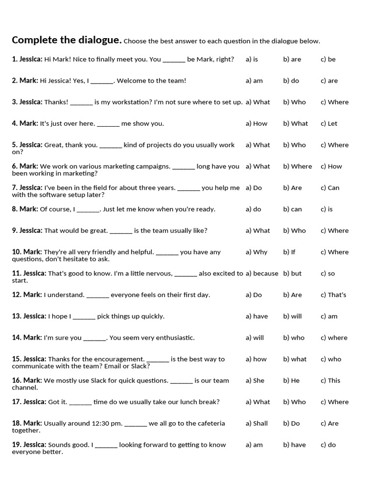 03 Complete The Dialogue | PDF