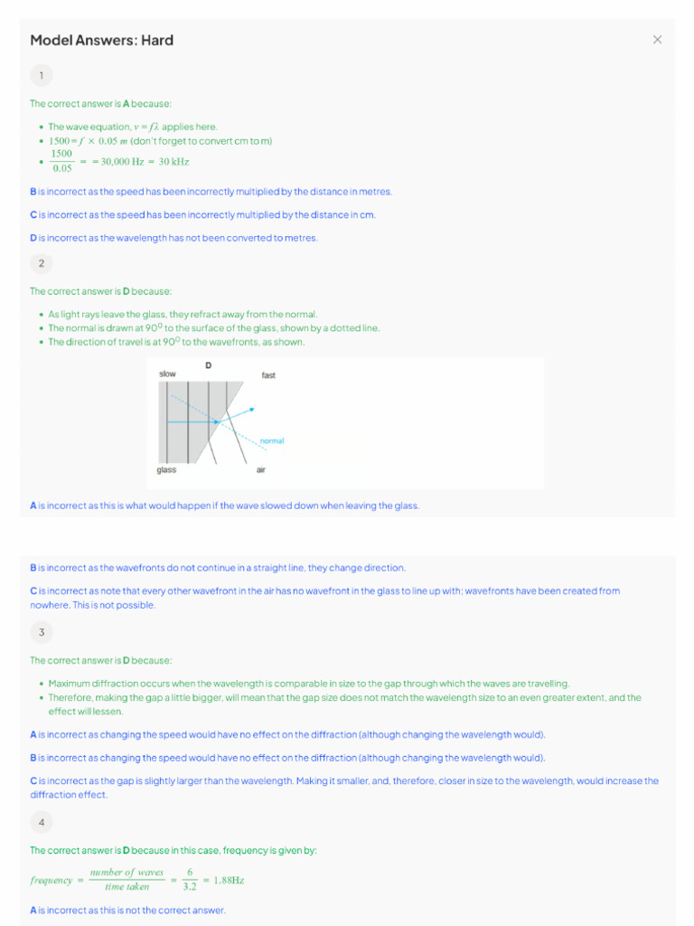 3.1 General Properties of Waves MCQ Hard MS | PDF