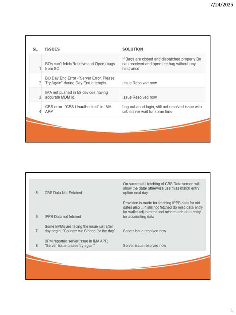IMA App Operations and Issues Guide | PDF | Software | Computing