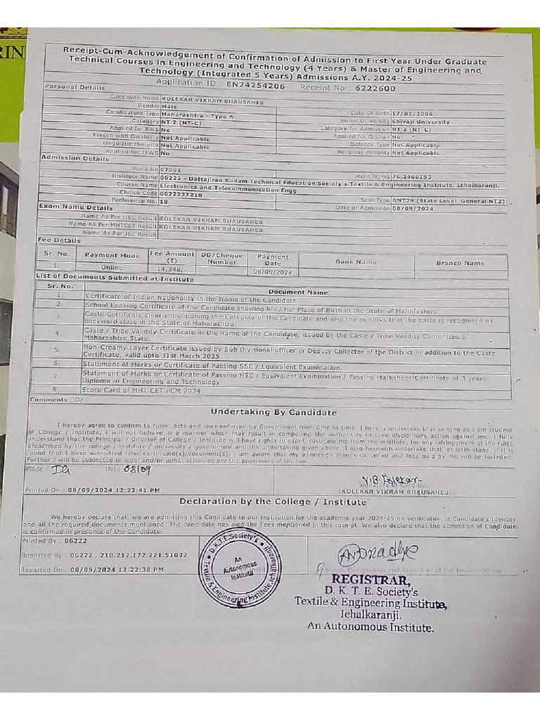 Confiramtion Letter Vikram | PDF