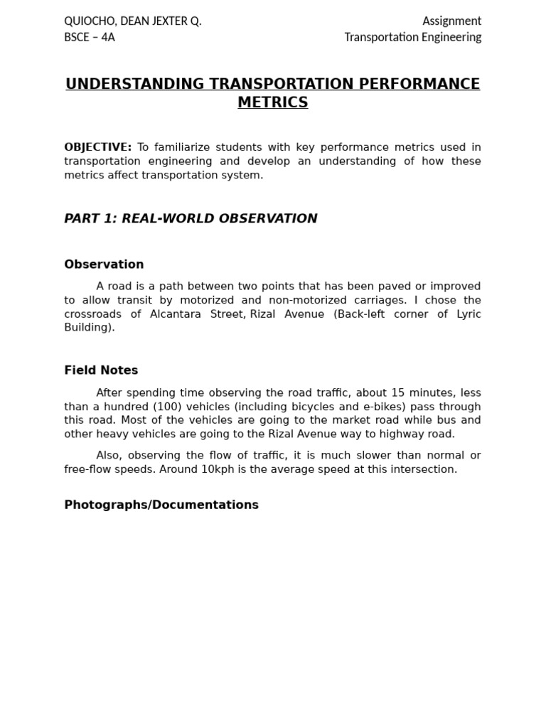 Understanding Transportation Performance Metrics | PDF | Traffic | Transport