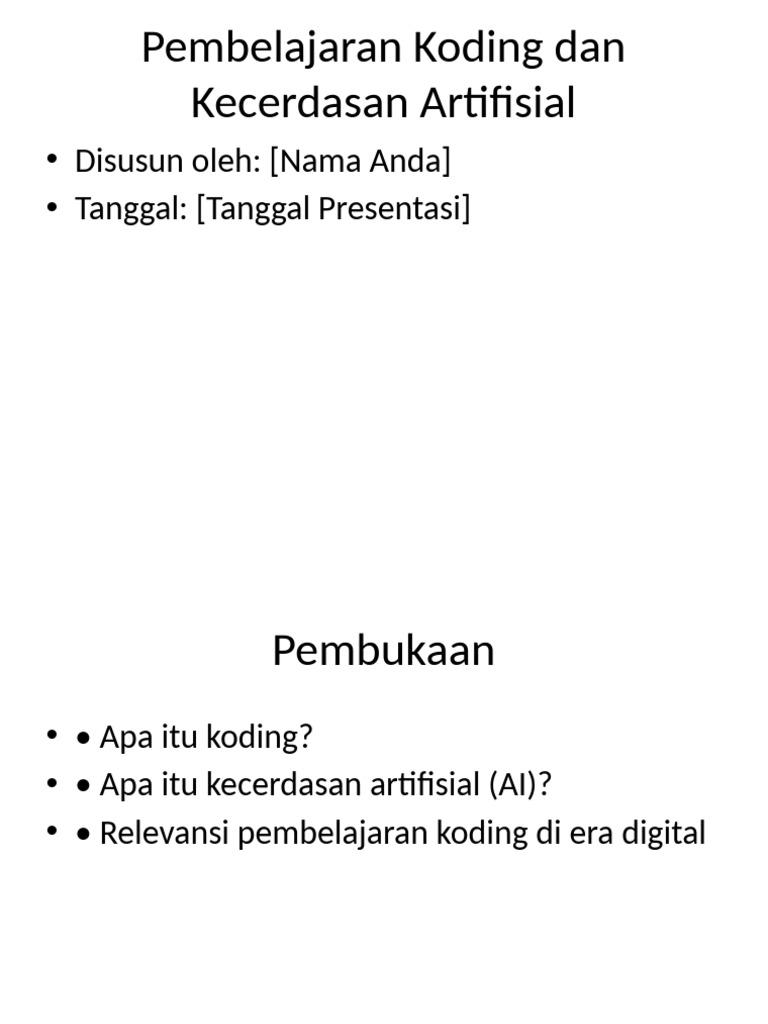 Presentasi Koding Dan AI | PDF