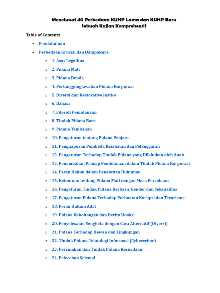Perbandingan KUHP Lama dan Baru | PDF