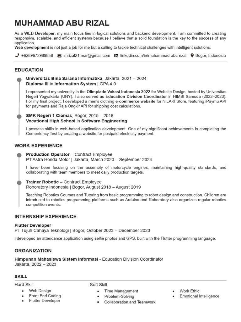 Abu Rizal - Web Developer English - Muhammad Abu Rizal | PDF | Computing | Software Engineering