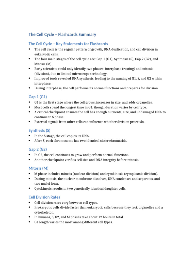 G1 Stage Variation in Cell Cycle Length | PDF
