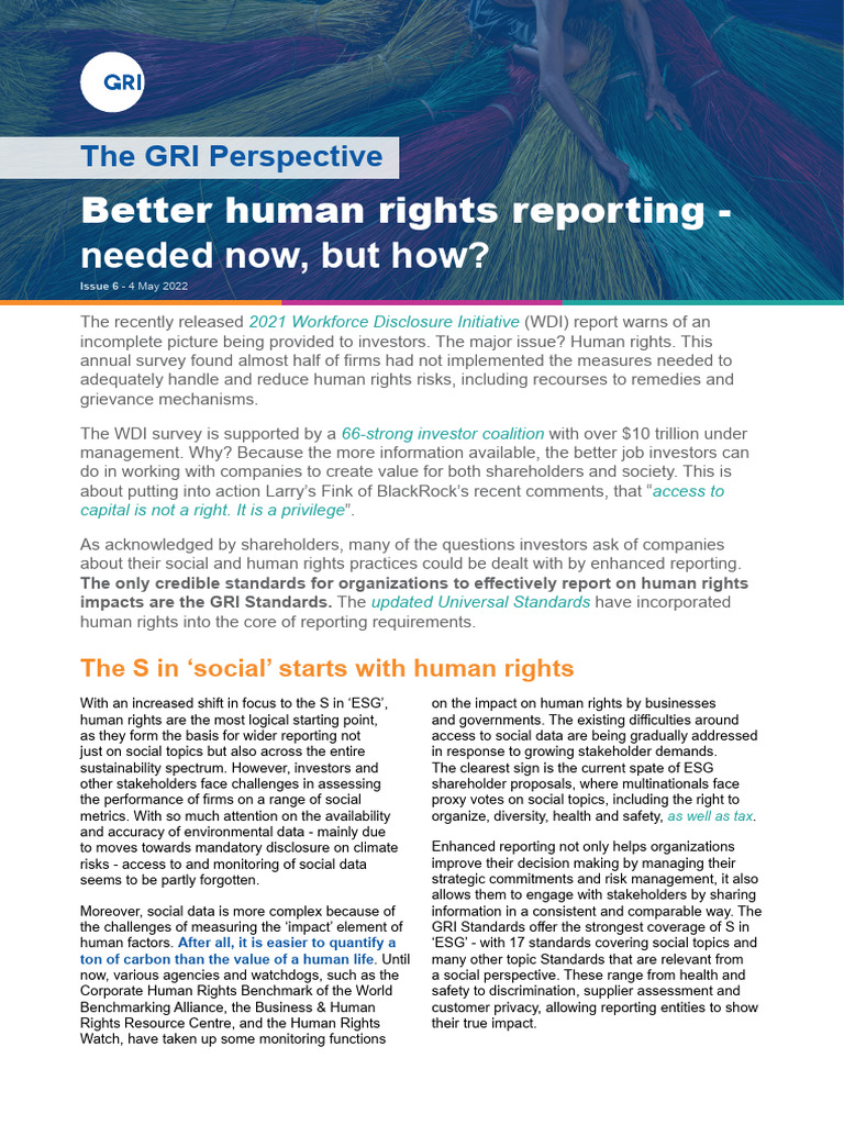 Enhancing Human Rights Reporting Standards | PDF | Due Diligence ...
