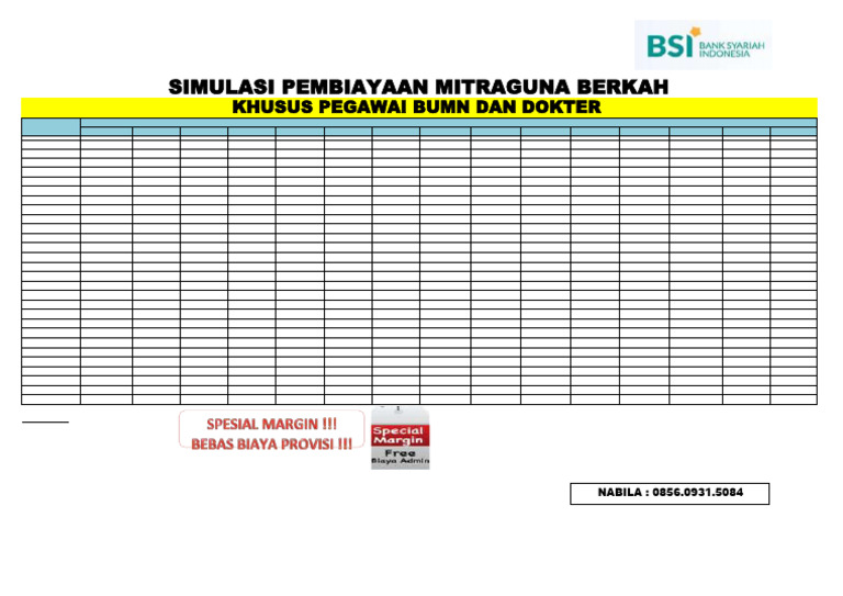 Simulasi Angsuran Promo Milad Bsi | PDF