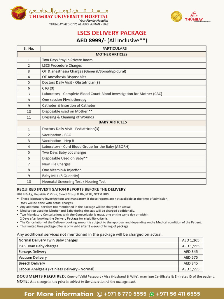 Cesarean Delivery Package (LSCS) | PDF | Childbirth | Medicine