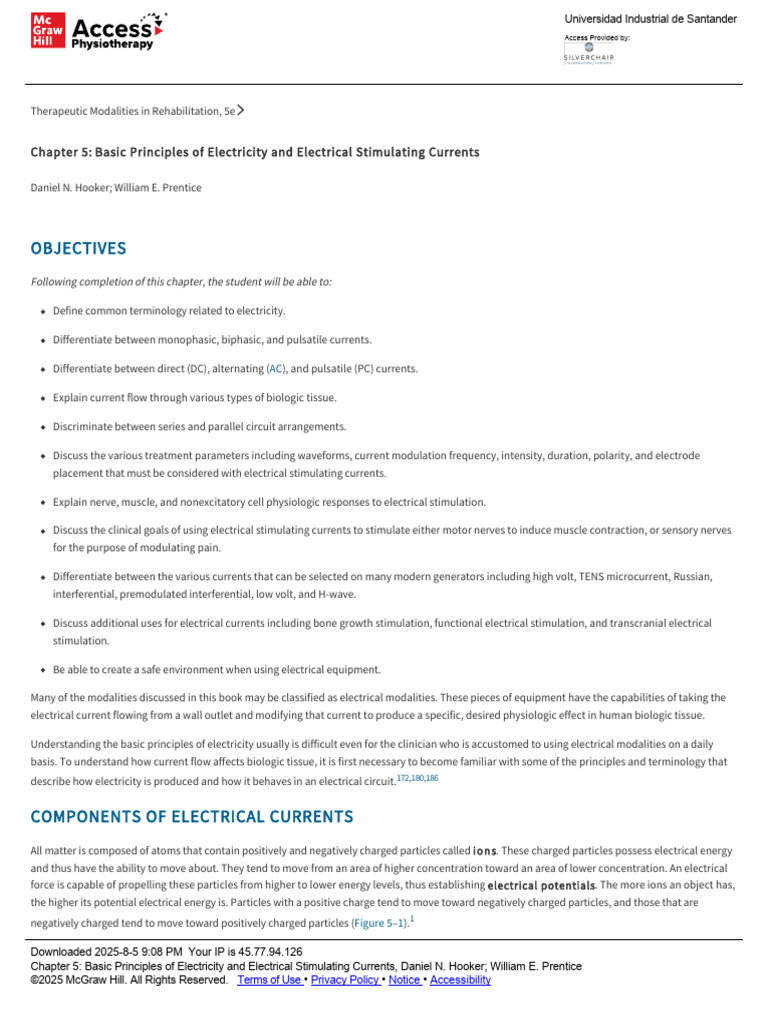 Electrical Principles in Rehabilitation | PDF | Series And Parallel ...