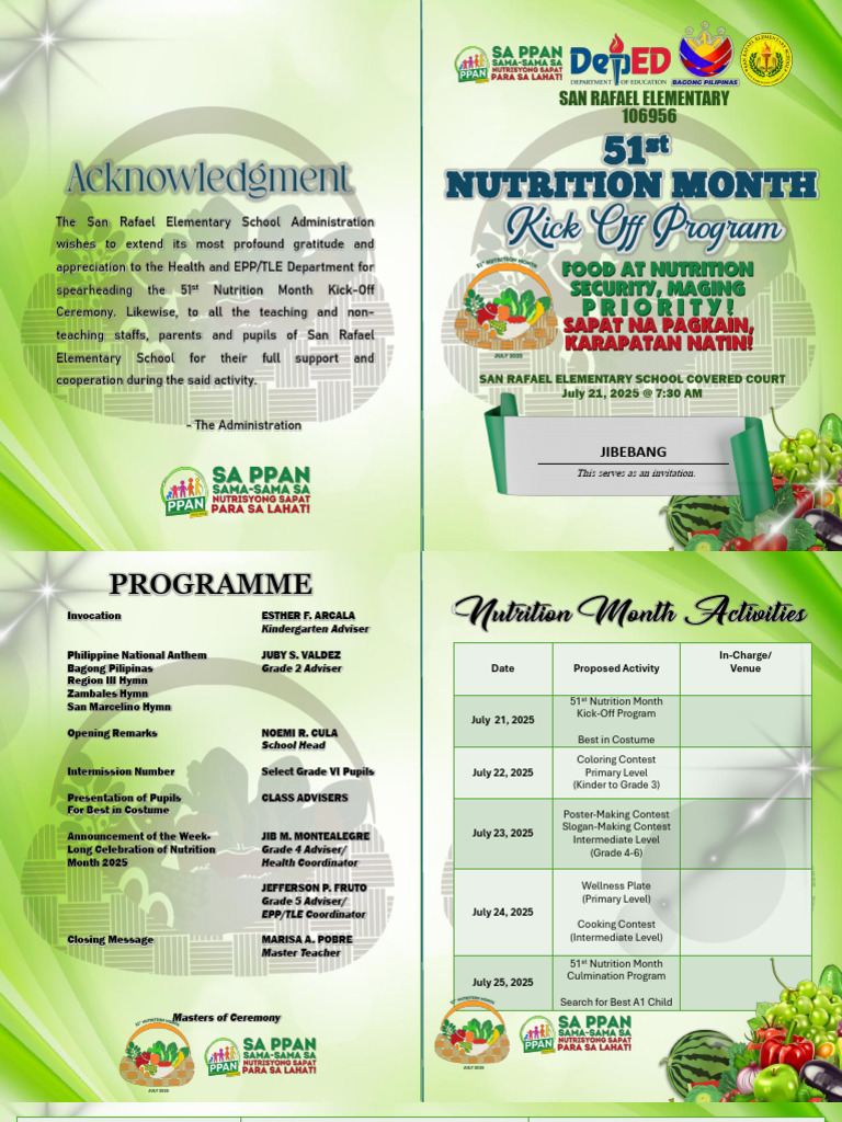 51st Nutrition Month Kick-Off Event | PDF