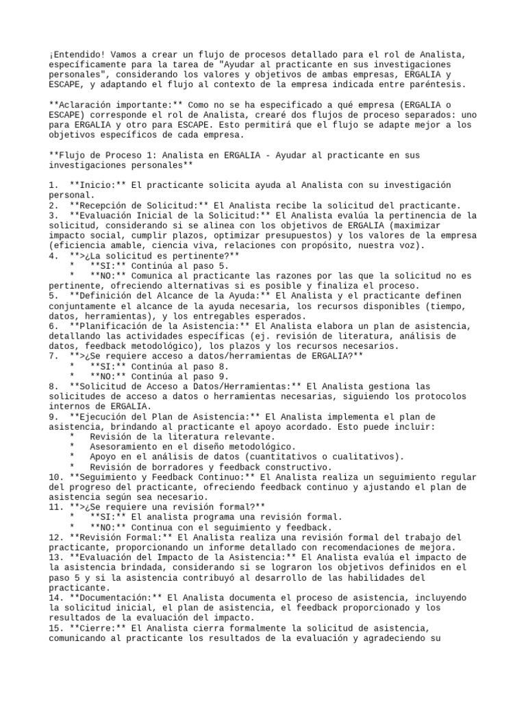 Analista - Ayudar Al Practicante en Sus Investigaciones Personales ...