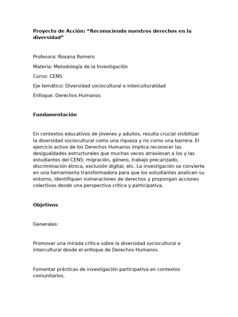 Romero Roxana 2° Metodología de La Investigación | PDF | Interculturalidad | Derechos humanos