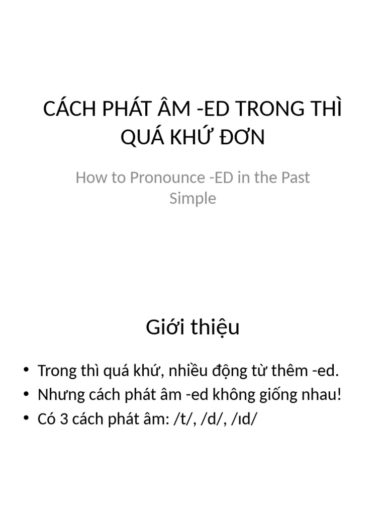 Cach Phat Am Ed Trong Qua Khu Don | PDF