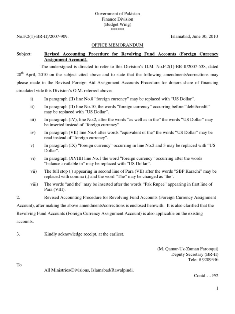 Procedure for Revolving Fund Foreign Currency | Debits And Credits ...