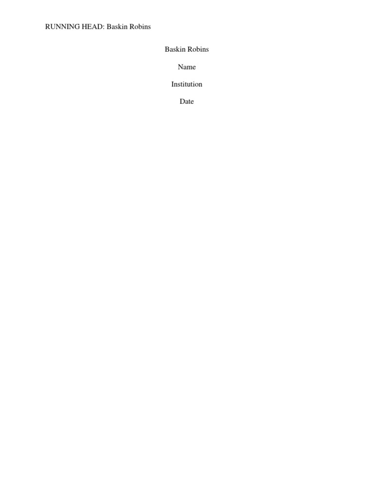 Baskin Robbins Operations and HR Analysis | PDF | Strategic Management ...