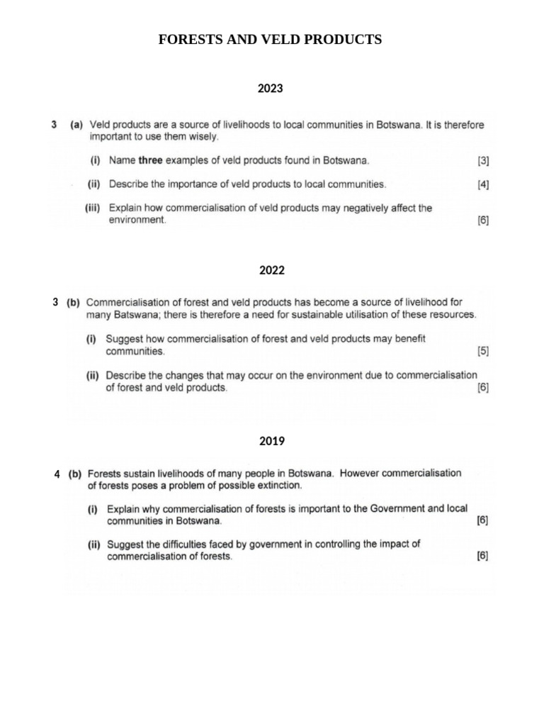 Forests and Veld Products | PDF