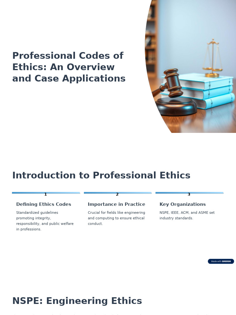 Professional Codes of Ethics An Overview and Case Applications | PDF ...