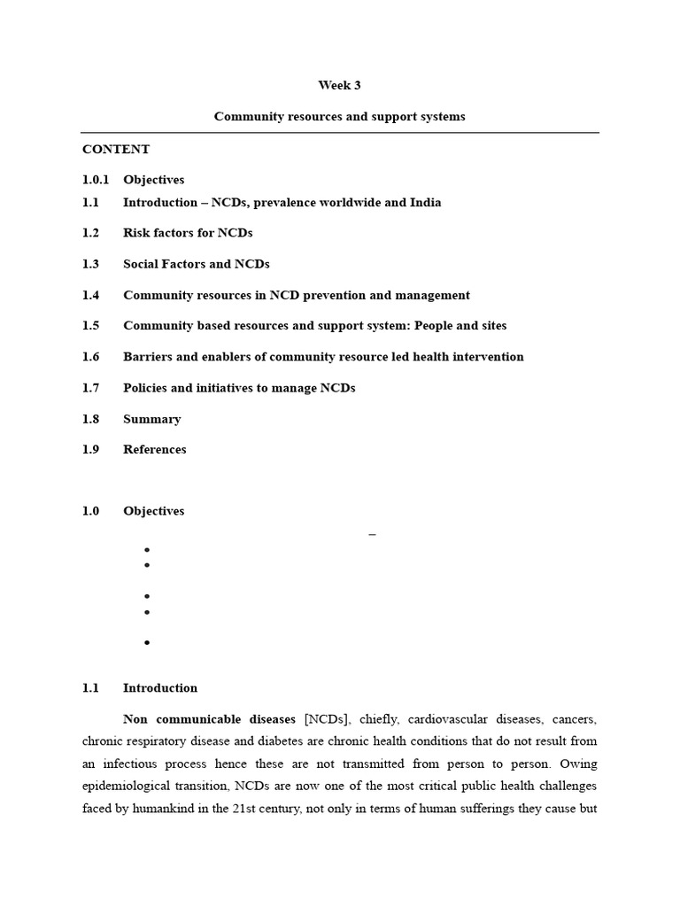 Community Resources for NCD Management | PDF | Non Communicable Disease ...