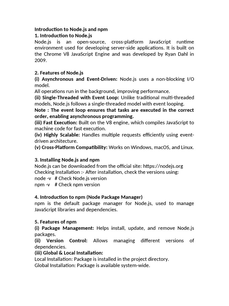 Introduction To Node - Js and NPM | PDF | Computer Programming ...